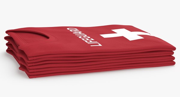 Female Crew Neck Folded Stacked Red Lifeguard 01 3D model - TurboSquid ...