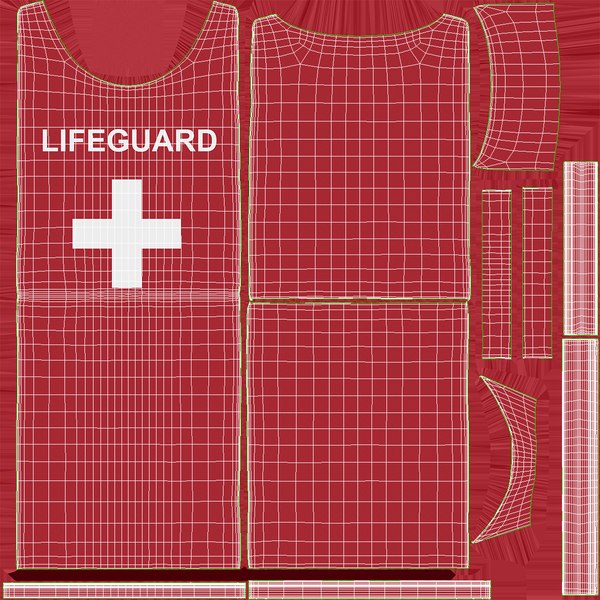 Female Crew Neck Folded Stacked Red Lifeguard 01 3D model - TurboSquid ...