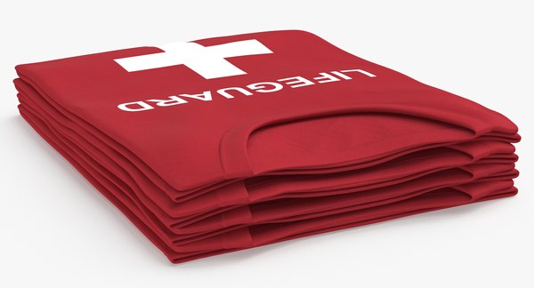 Female Crew Neck Folded Stacked Red Lifeguard 01 3D model - TurboSquid ...