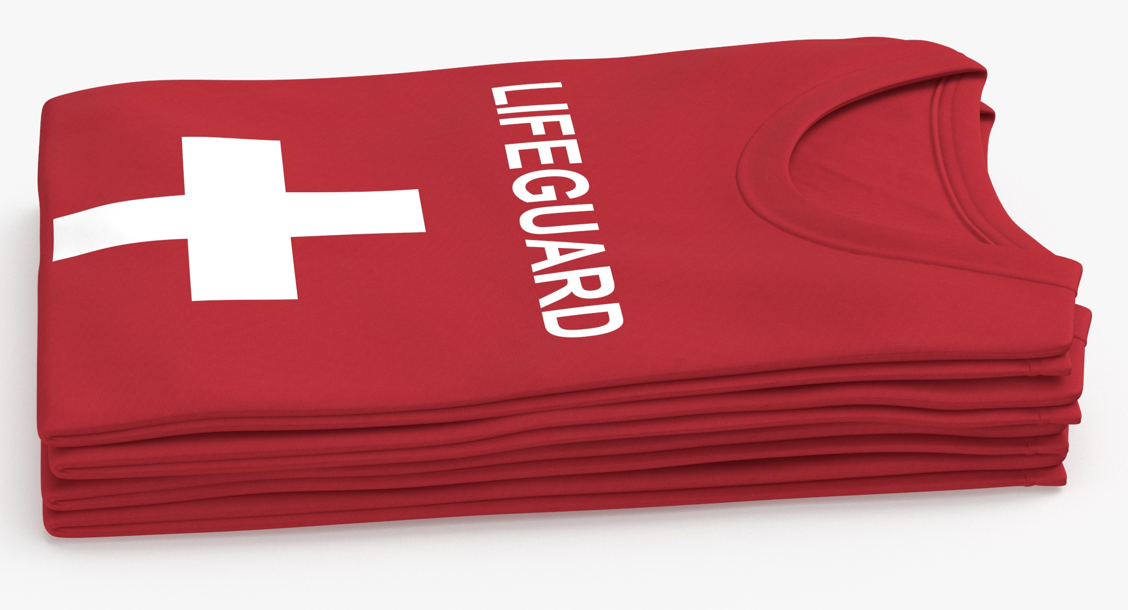 Female Crew Neck Folded Stacked Red Lifeguard 01 3D model - TurboSquid ...