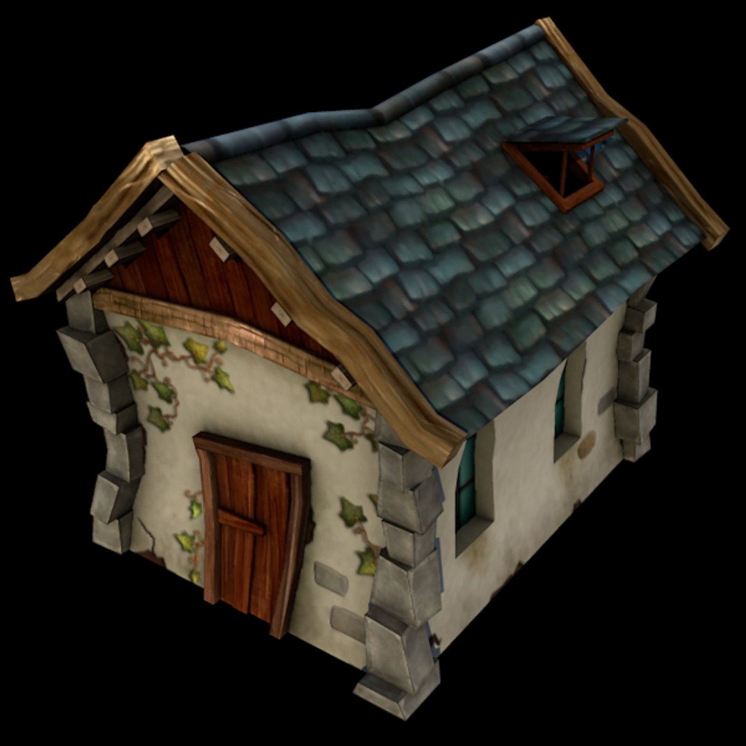 3d model small medieval house