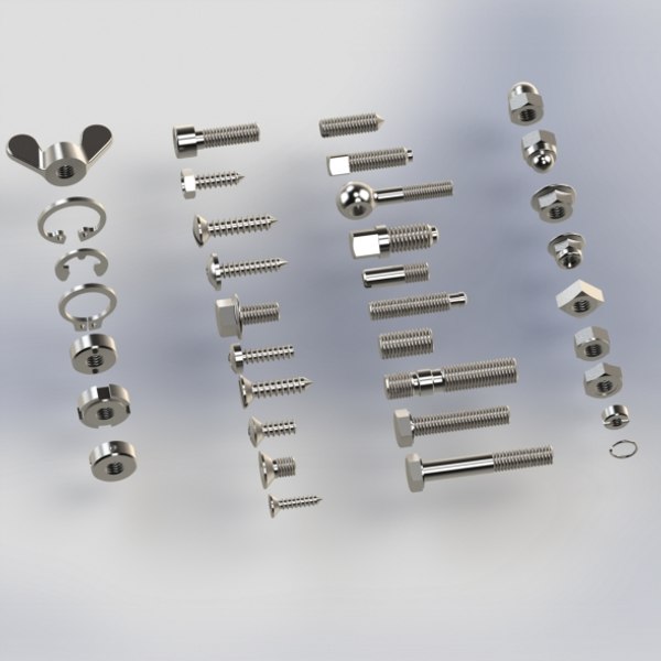 3d model nut bolt