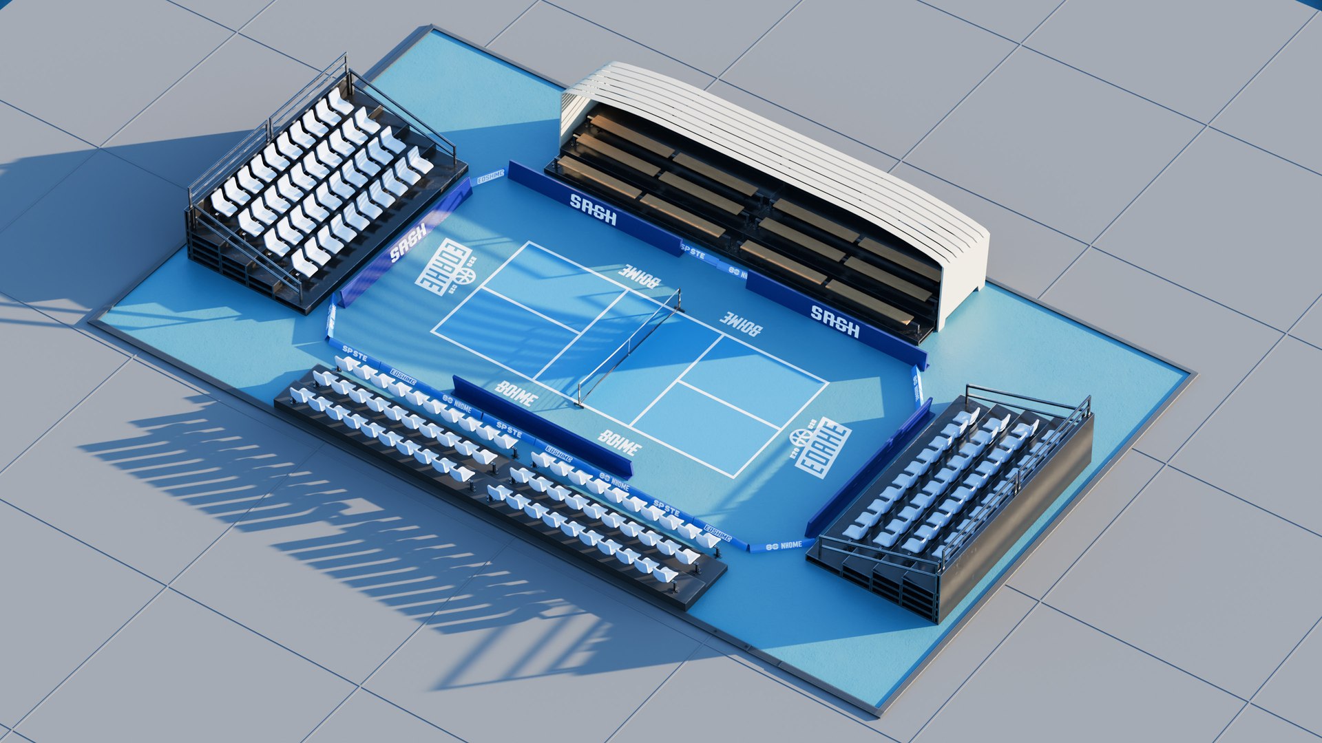 3D Pickleball Court PBR Textured - TurboSquid 2387114