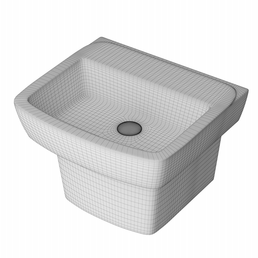 Wall Hung Rectangle Wash Basin 3D Model - TurboSquid 1694174