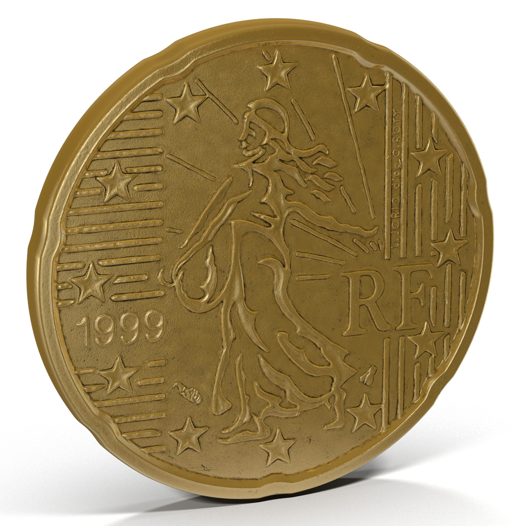 3ds Max French Euro Coin 20