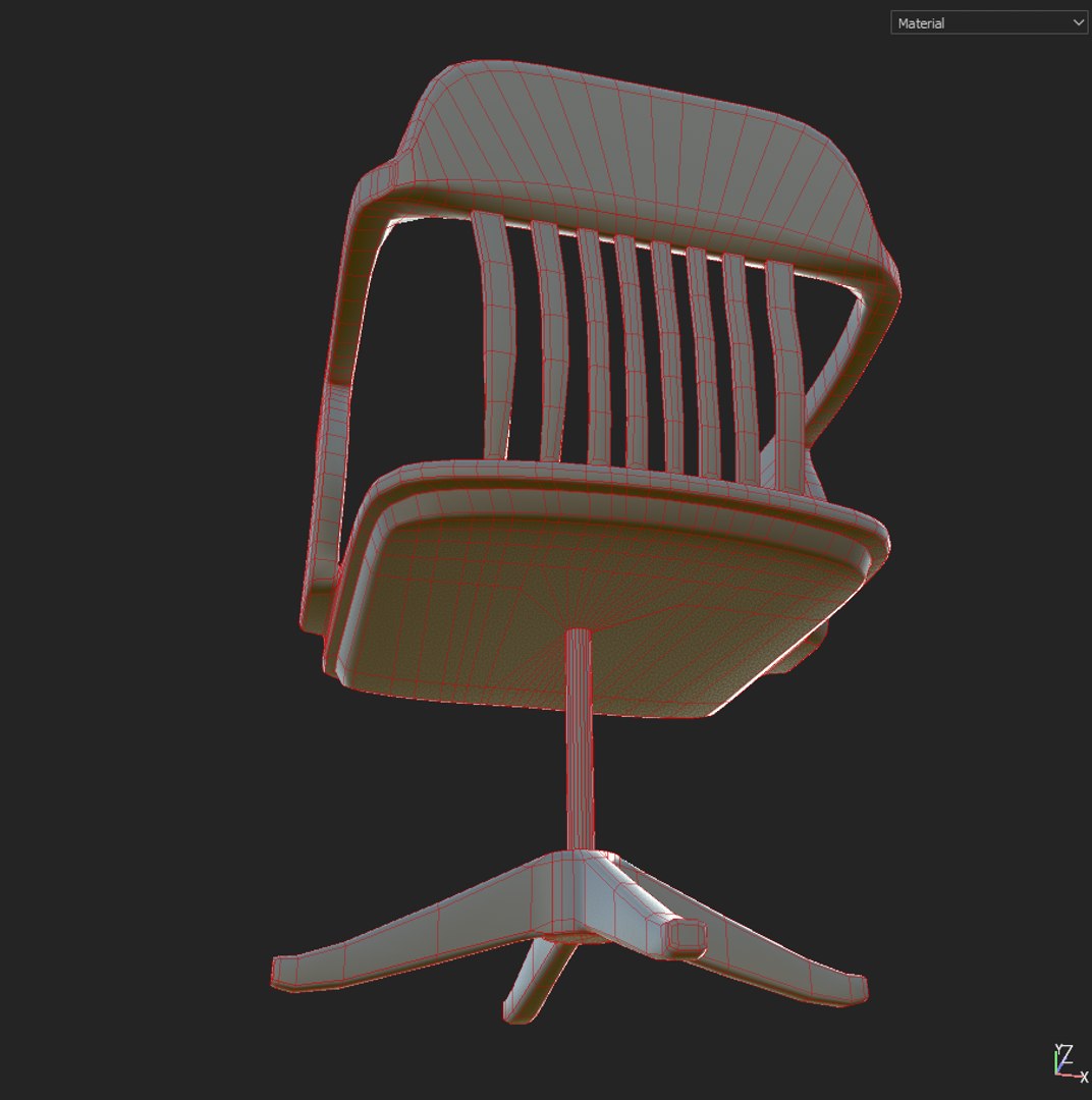 Retro Office Chair 3D Model - TurboSquid 1549799