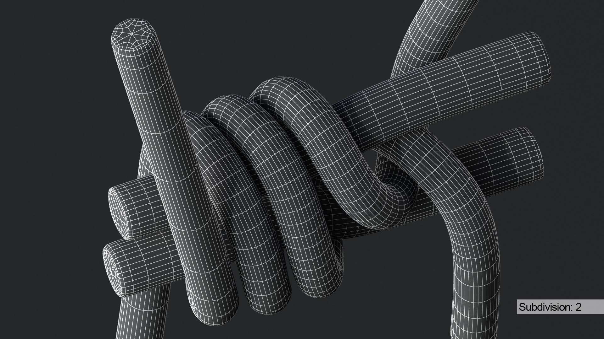 3D Barbed Wire Spline Model - TurboSquid 1610059