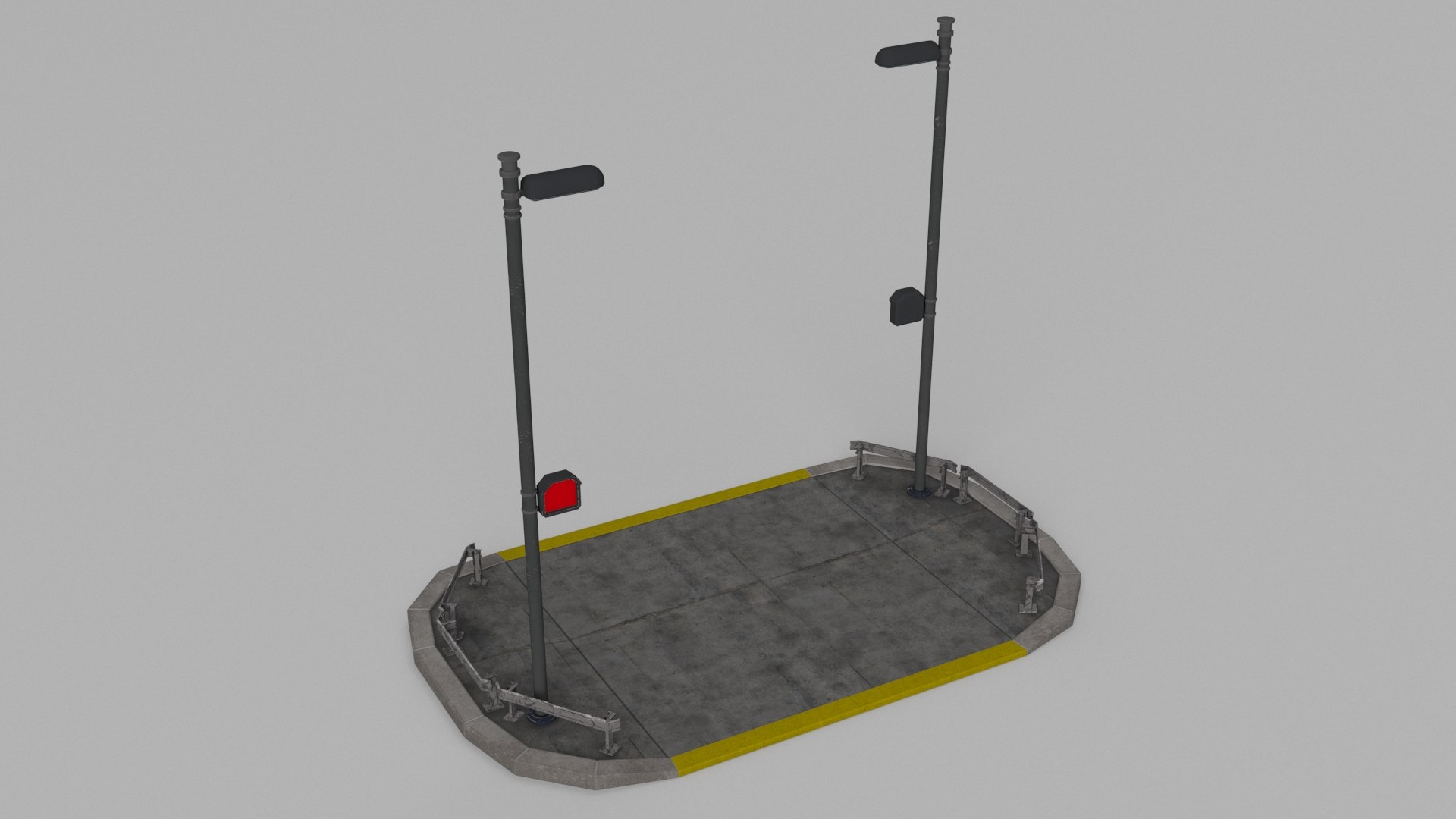 Traffic Island Model - TurboSquid 2149236