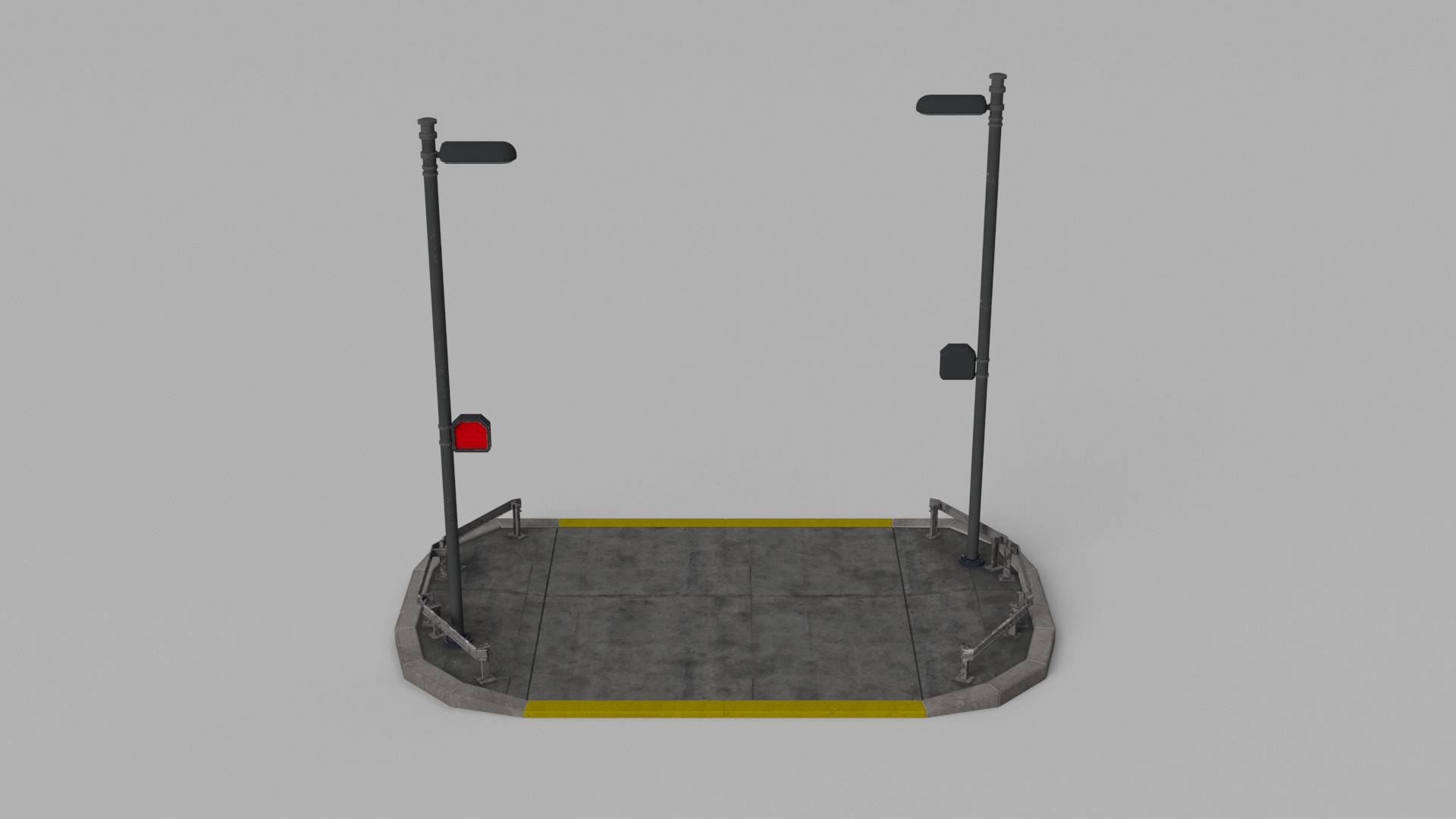 Traffic Island Model - TurboSquid 2149236