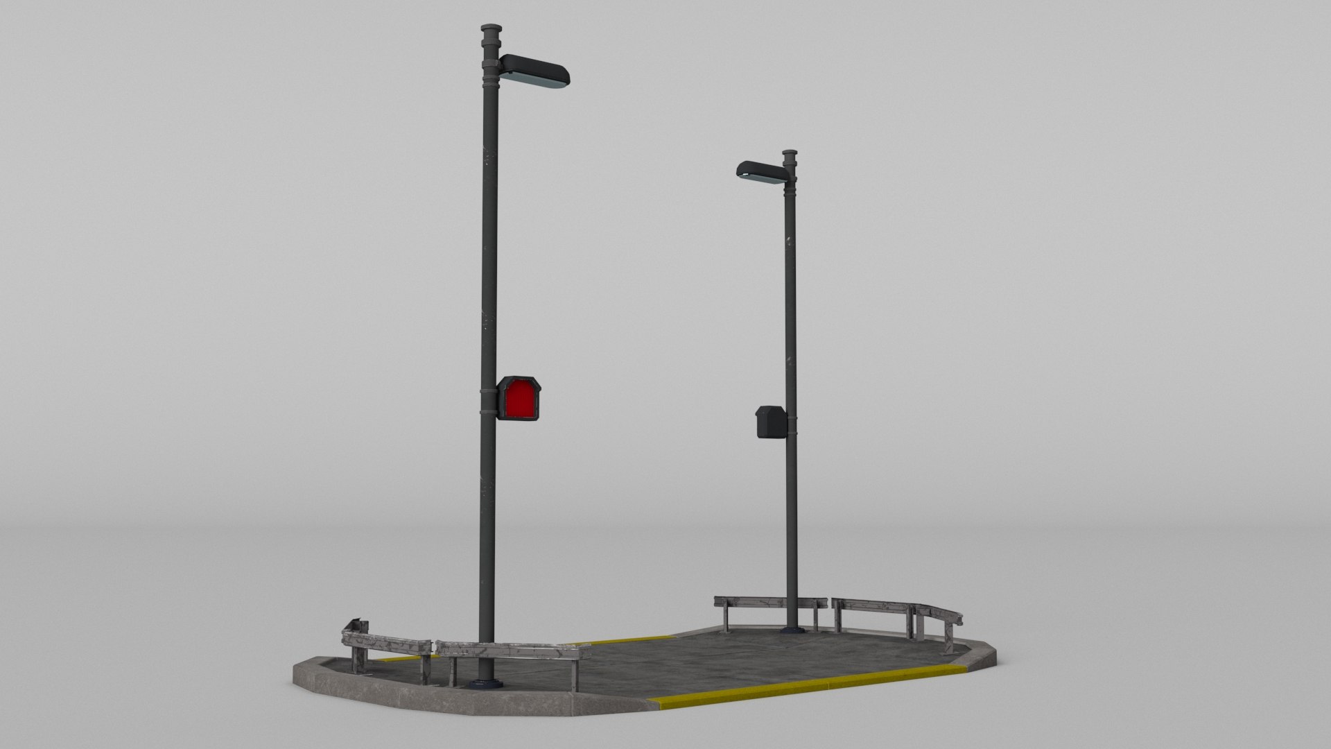 Traffic Island Model - TurboSquid 2149236