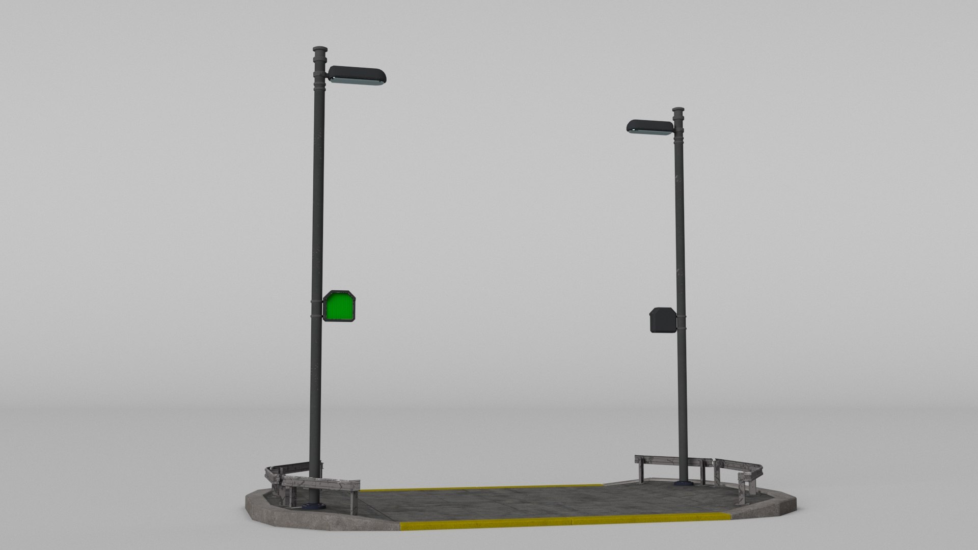 Traffic Island Model - TurboSquid 2149236