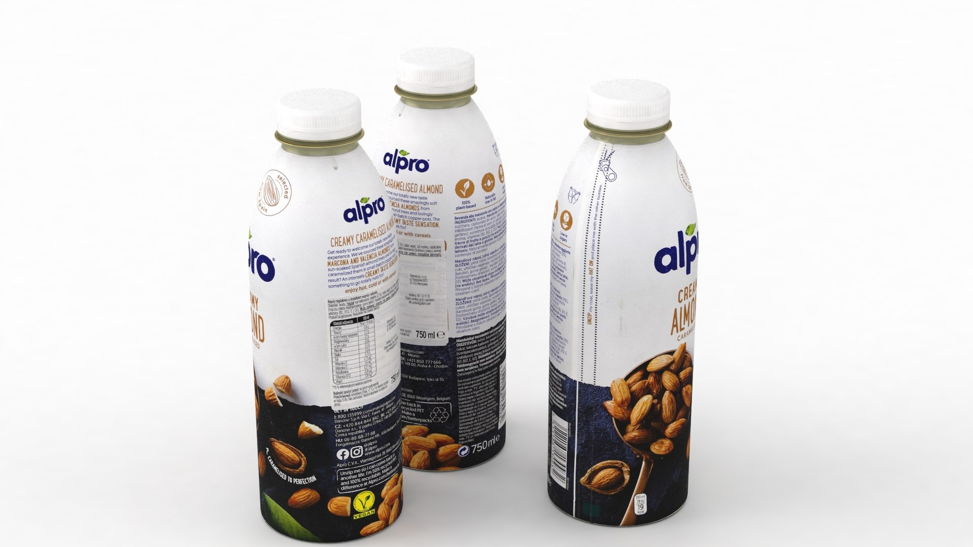 Beverage Bottle Alpro Creamy Almond 750ml 2021 3D model - TurboSquid 1810864