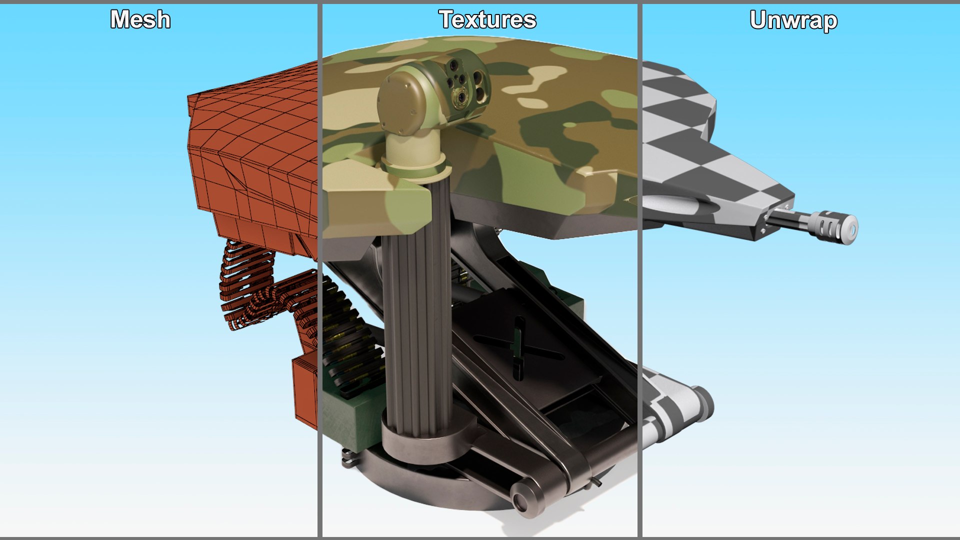 Camouflaged Turret For Interceptor Car Model - TurboSquid 2322884