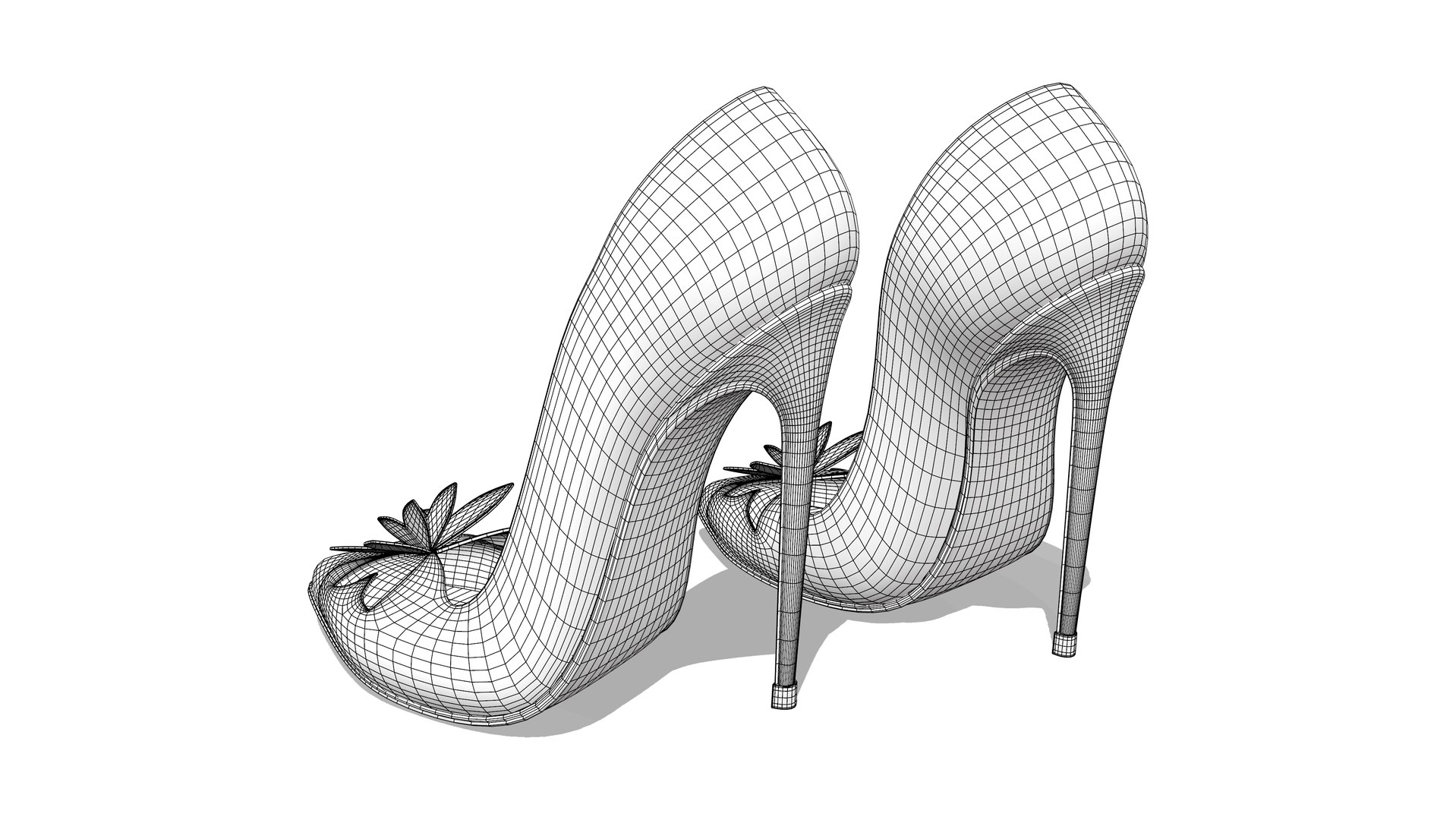 3D Black Classic Leather Butterfly Point-toe Heels Pumps - TurboSquid ...