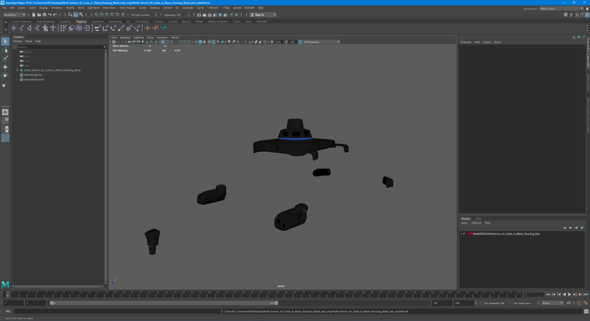 Multi-Sensor AV Suite In Black Housing Black 3D Model - TurboSquid 2413124