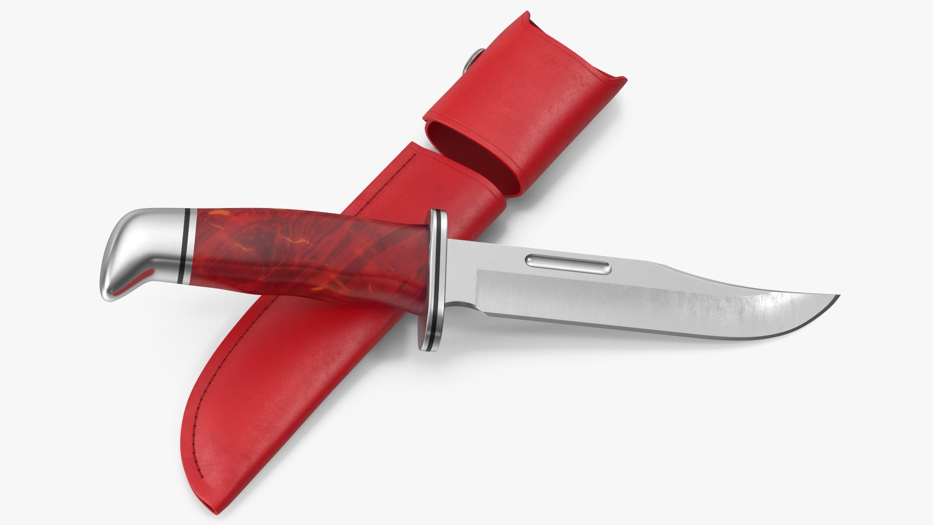 Hunting Knife And Leather Knife Sheath 3 Model - TurboSquid 2222999