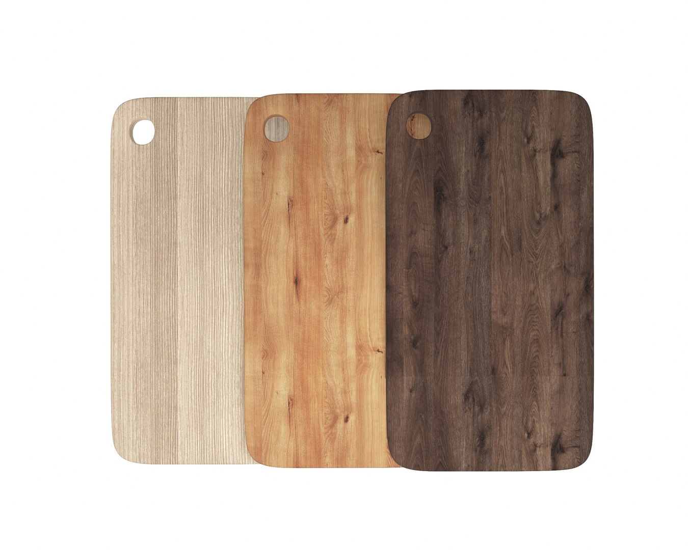 Wooden chopping boards set 3D model - TurboSquid 1304851