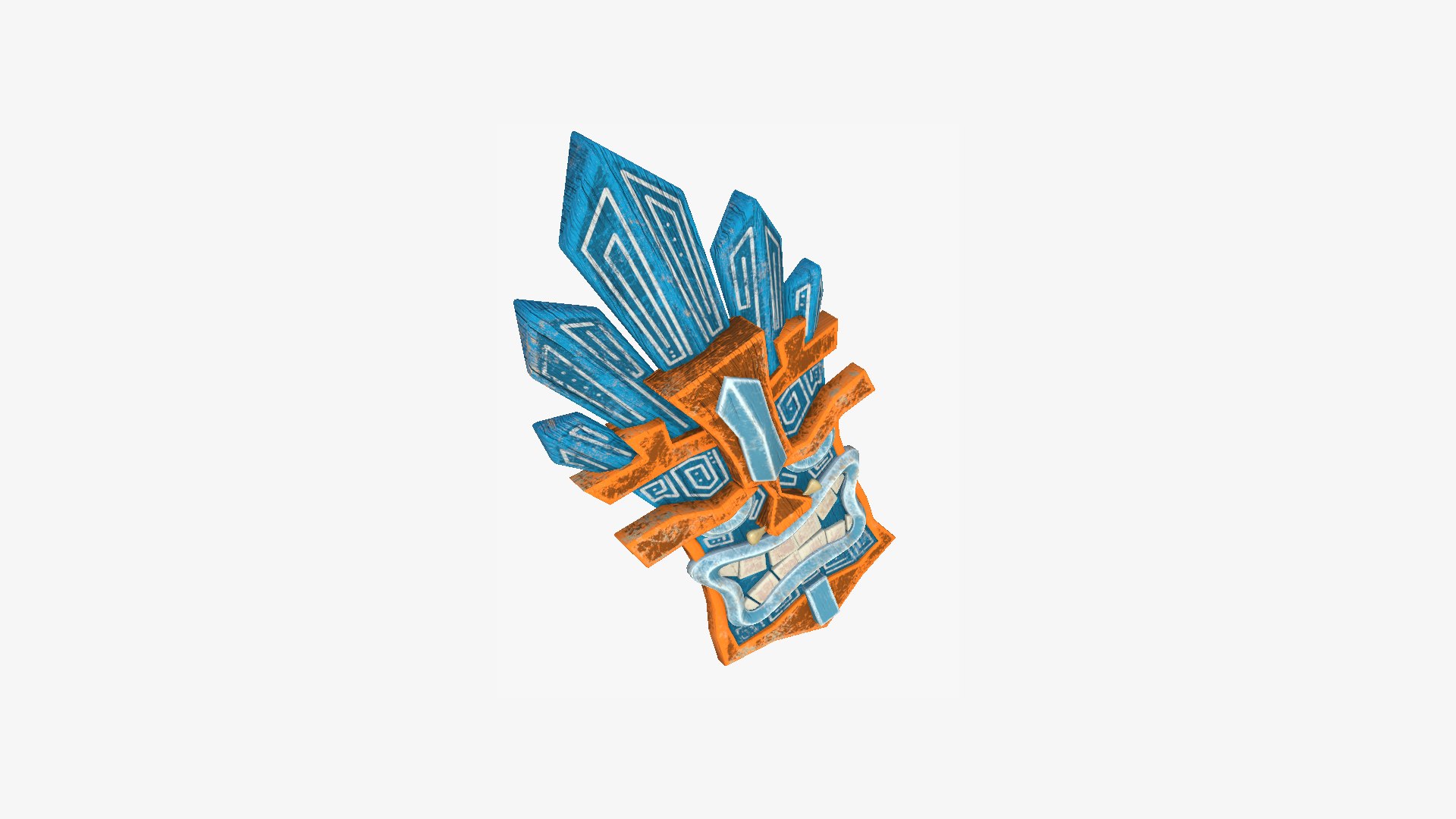 3D Tribal Mask D04 Blue Orange - Costume Character Design - TurboSquid ...