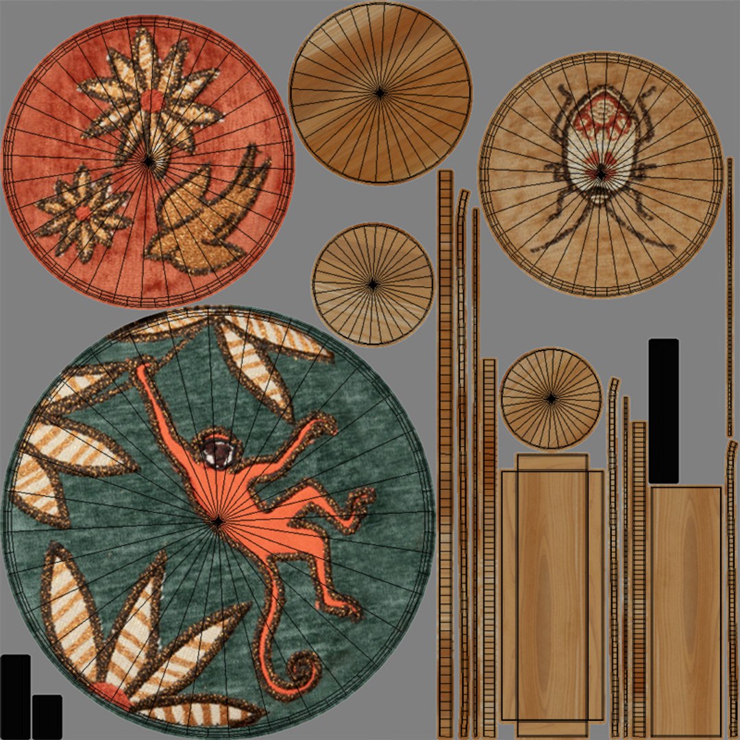 Discs Ornament With Multicoloured Print 3D Model - TurboSquid 1977133
