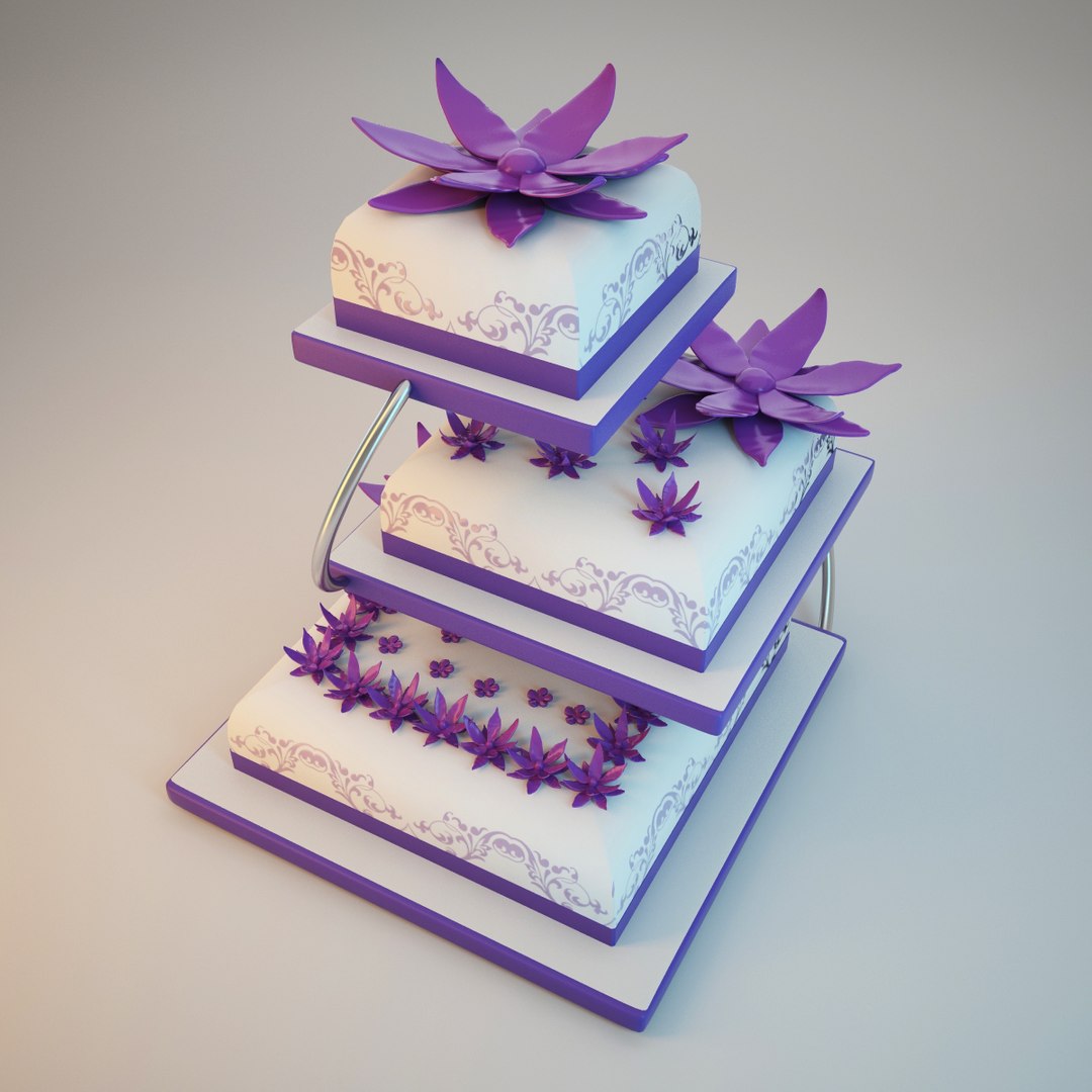 3ds Max Purple Wedding Cake