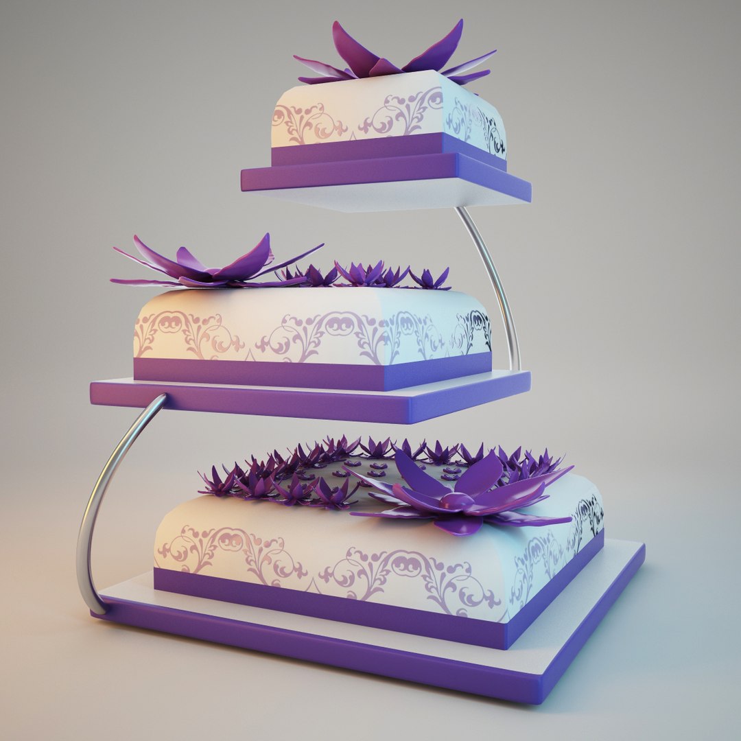 3ds Max Purple Wedding Cake