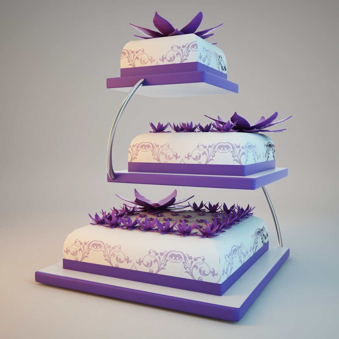 3ds Max Purple Wedding Cake