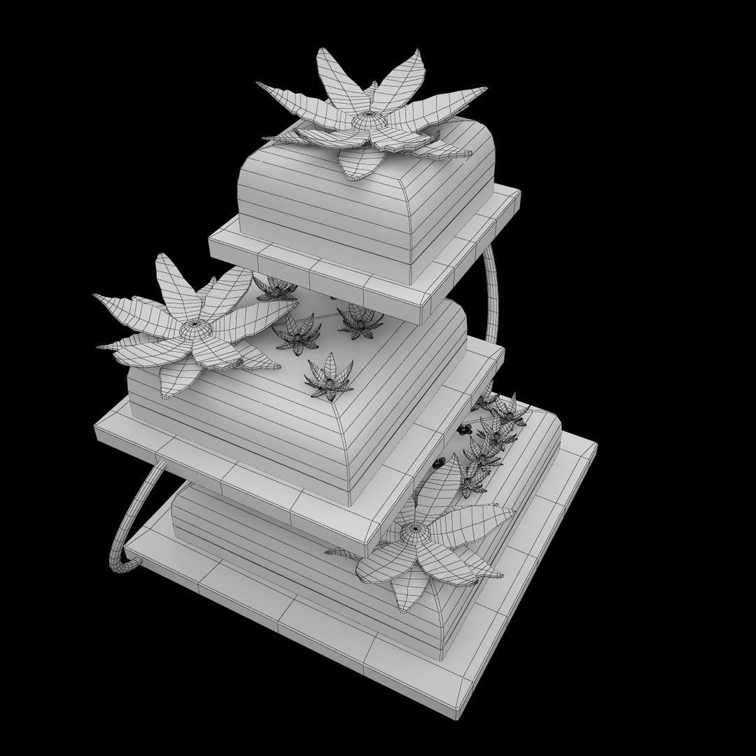 3ds Max Purple Wedding Cake
