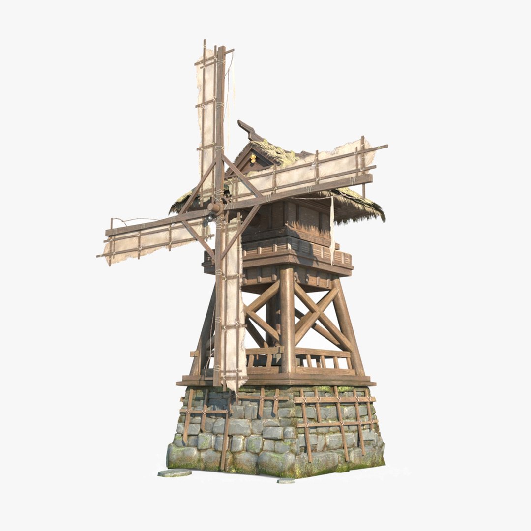 Ancient Architectural Windmills 3D Model - TurboSquid 2058437