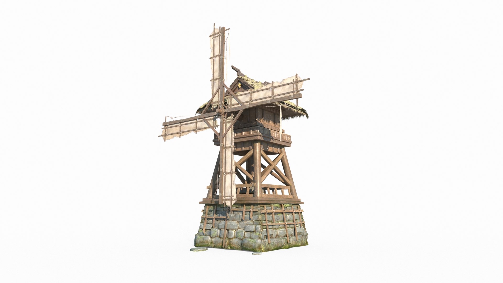 Ancient Architectural Windmills 3D Model - TurboSquid 2058437