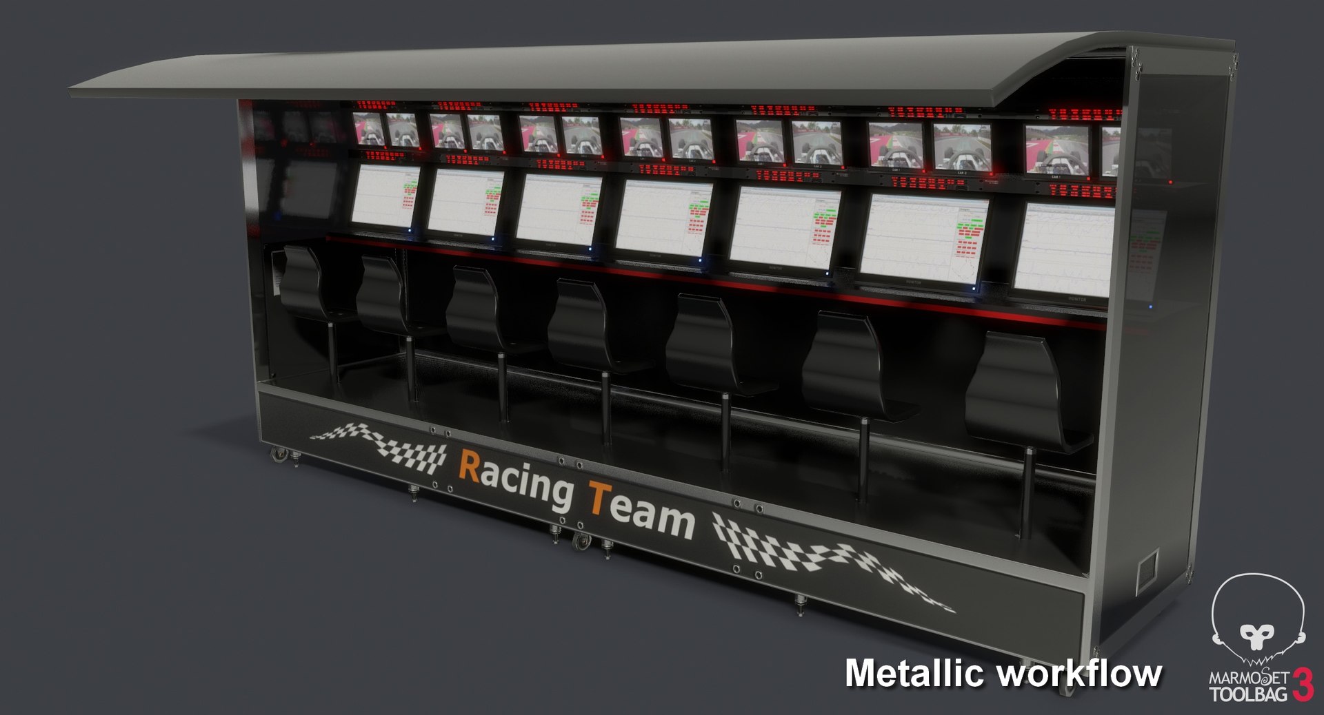 3D Low-poly Race Track Pit - TurboSquid 1367998