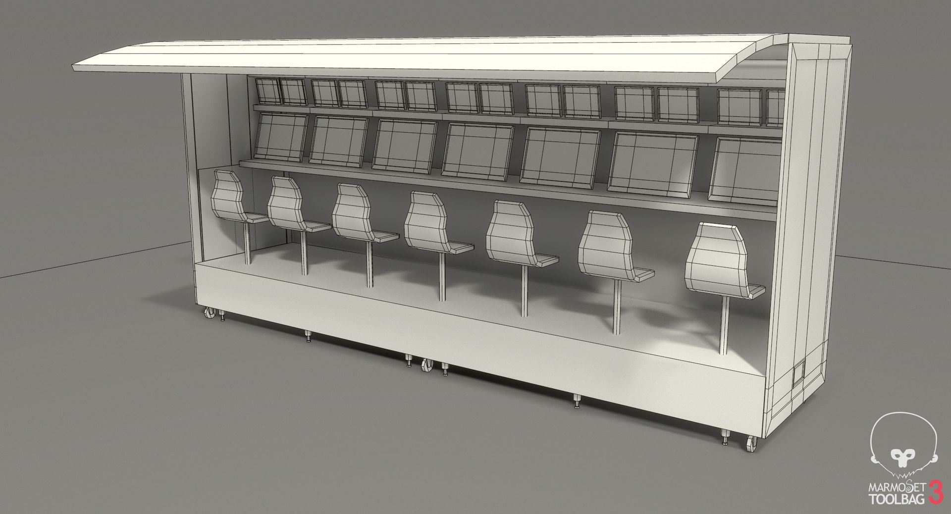 3D low-poly race track pit - TurboSquid 1367998