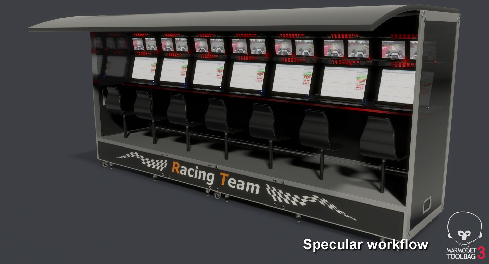 3D Low-poly Race Track Pit - TurboSquid 1367998