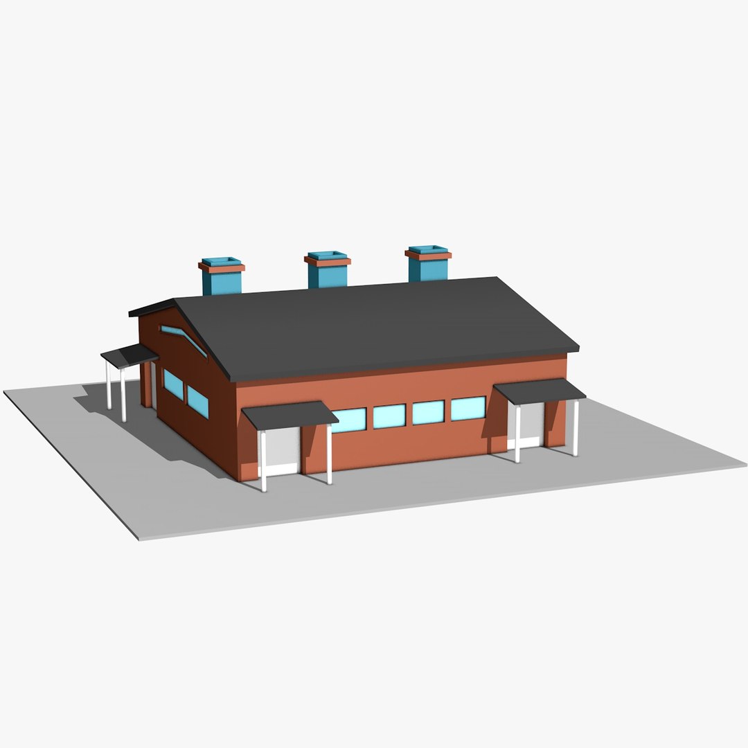 warehouse house 3d model