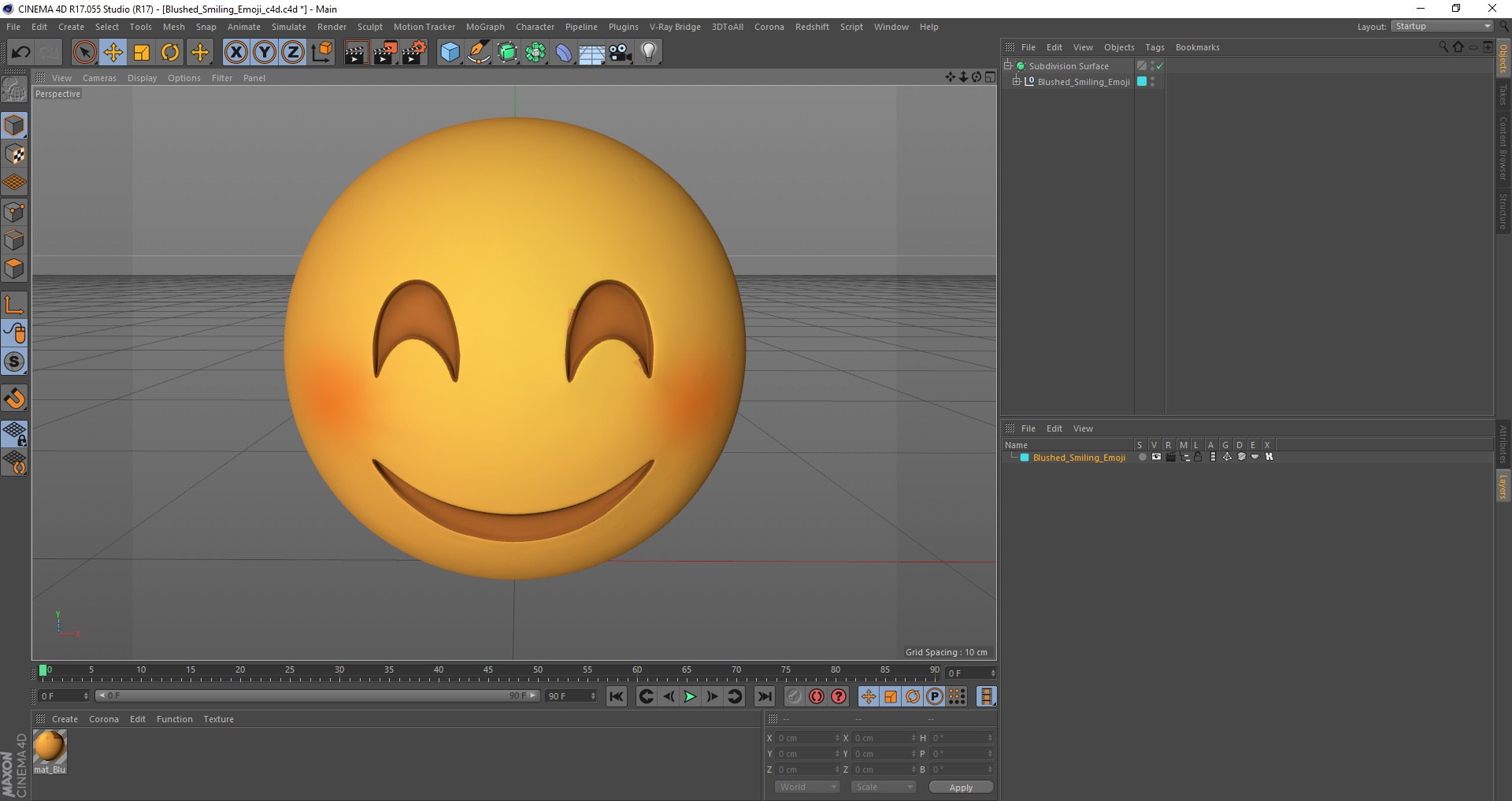 3D Blushed Smiling Emoji Model - TurboSquid 1530693