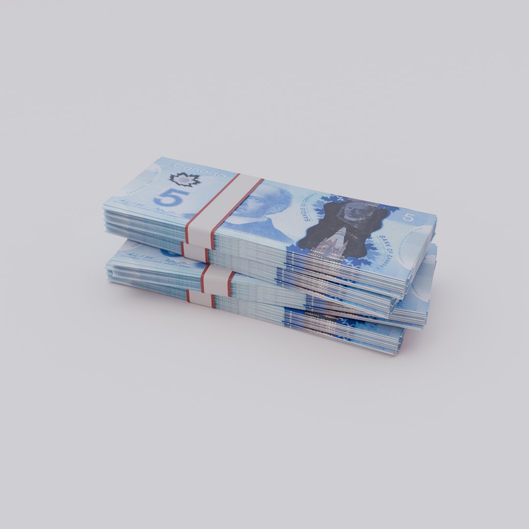 Canadian 5 Dollar CAD Currency Model - TurboSquid 2375534