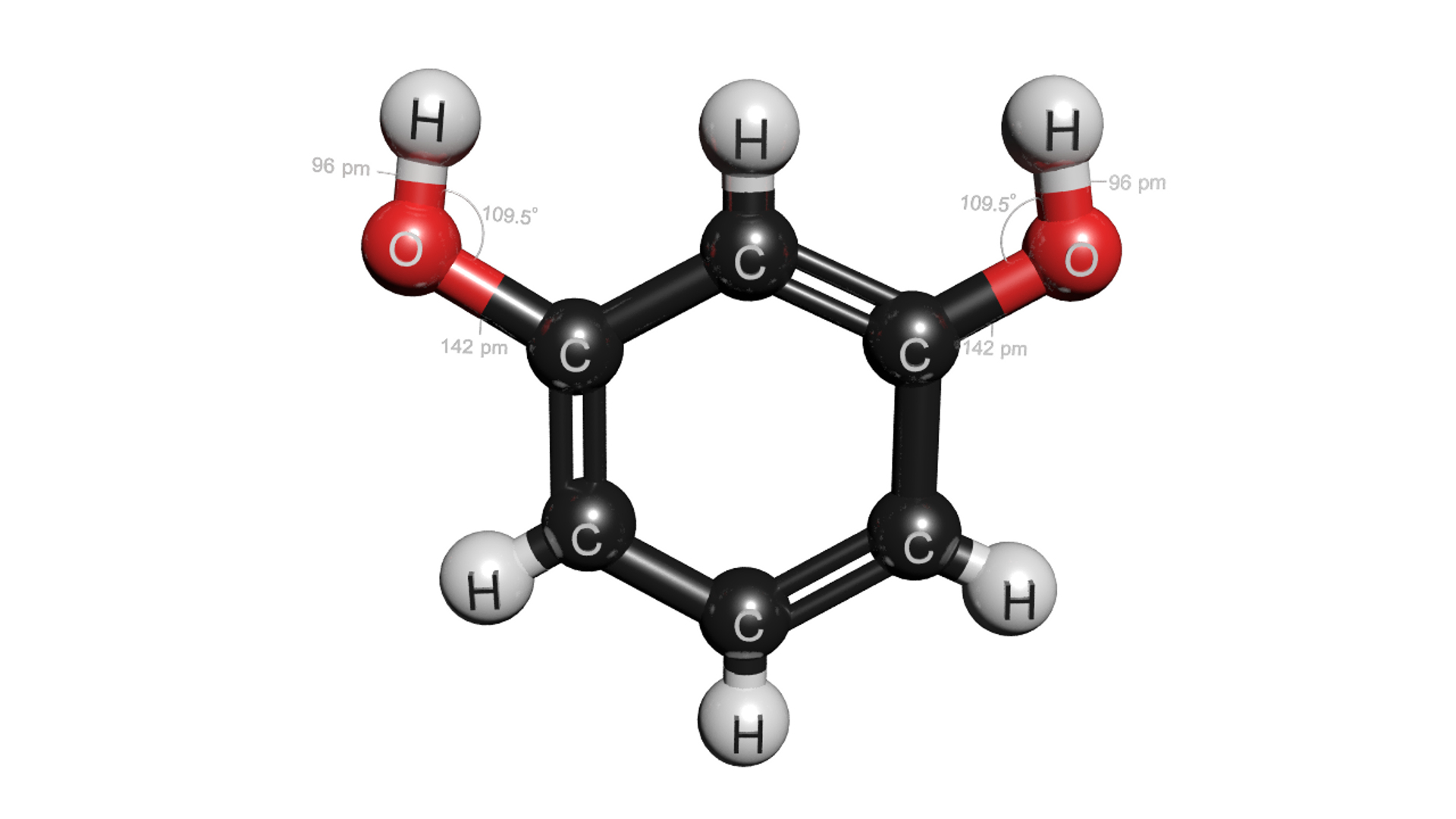 Resorcinol molecule c6h6o2 3D model - TurboSquid 1426791