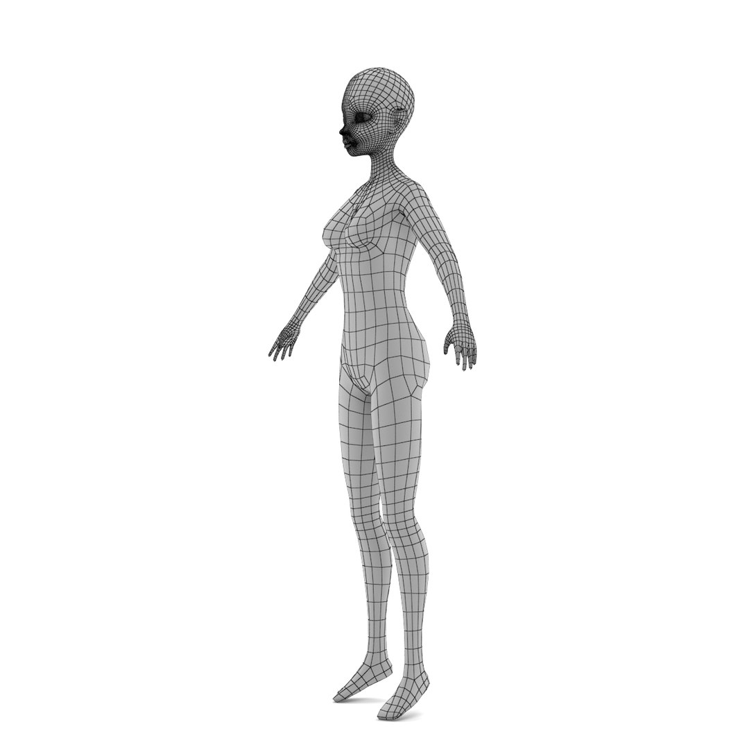Anime Female Base Mesh 3d Max