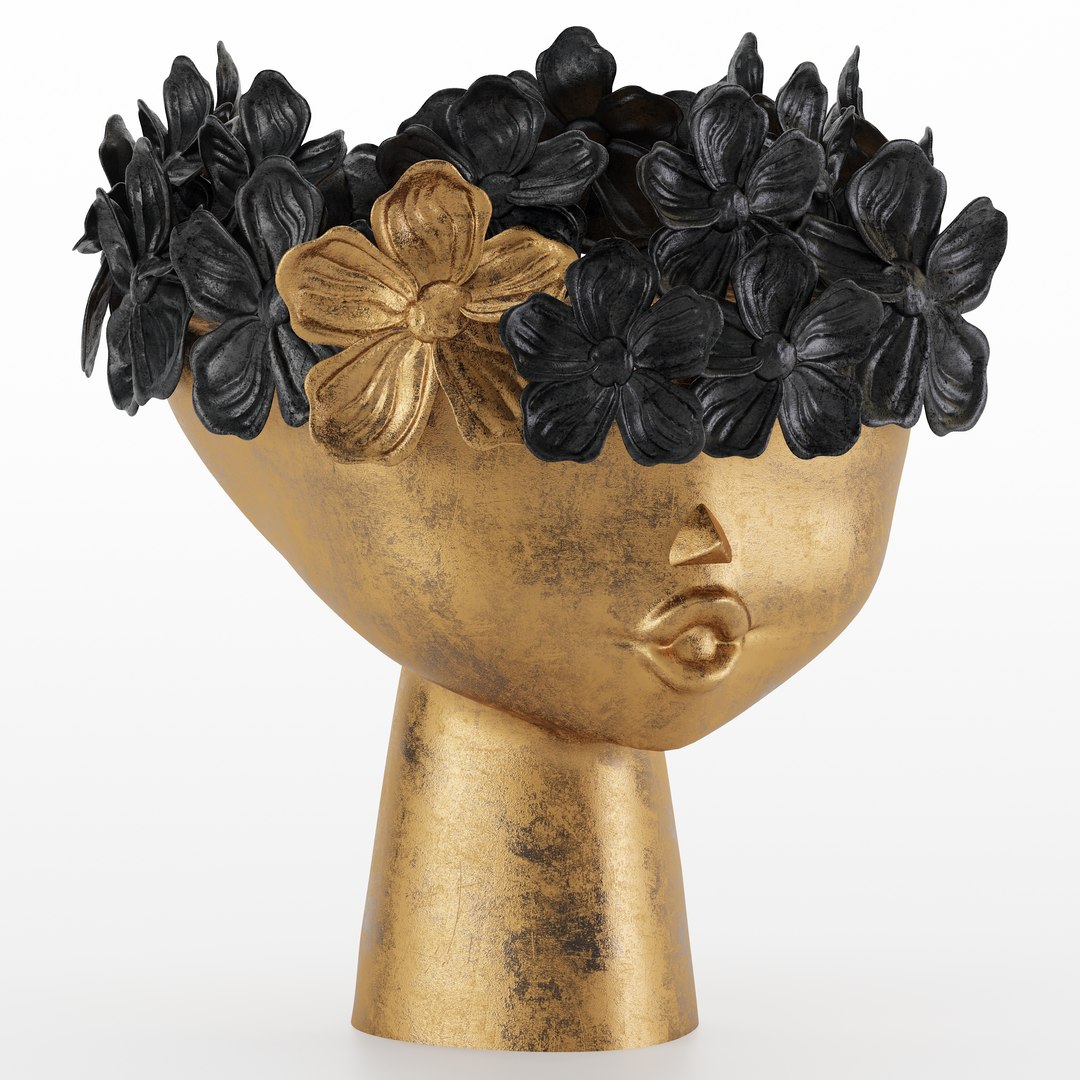 3D Floral Girls Bust Model - TurboSquid 1708712
