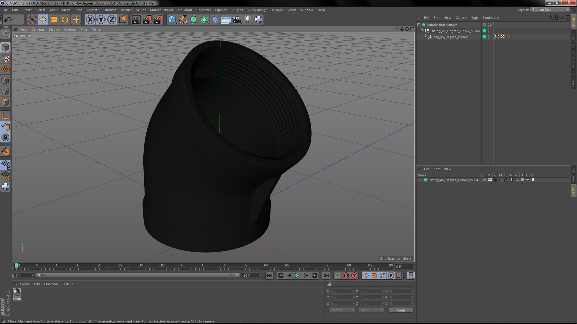 3D Model Fitting 45-Degree Elbow SS304 - TurboSquid 1942199