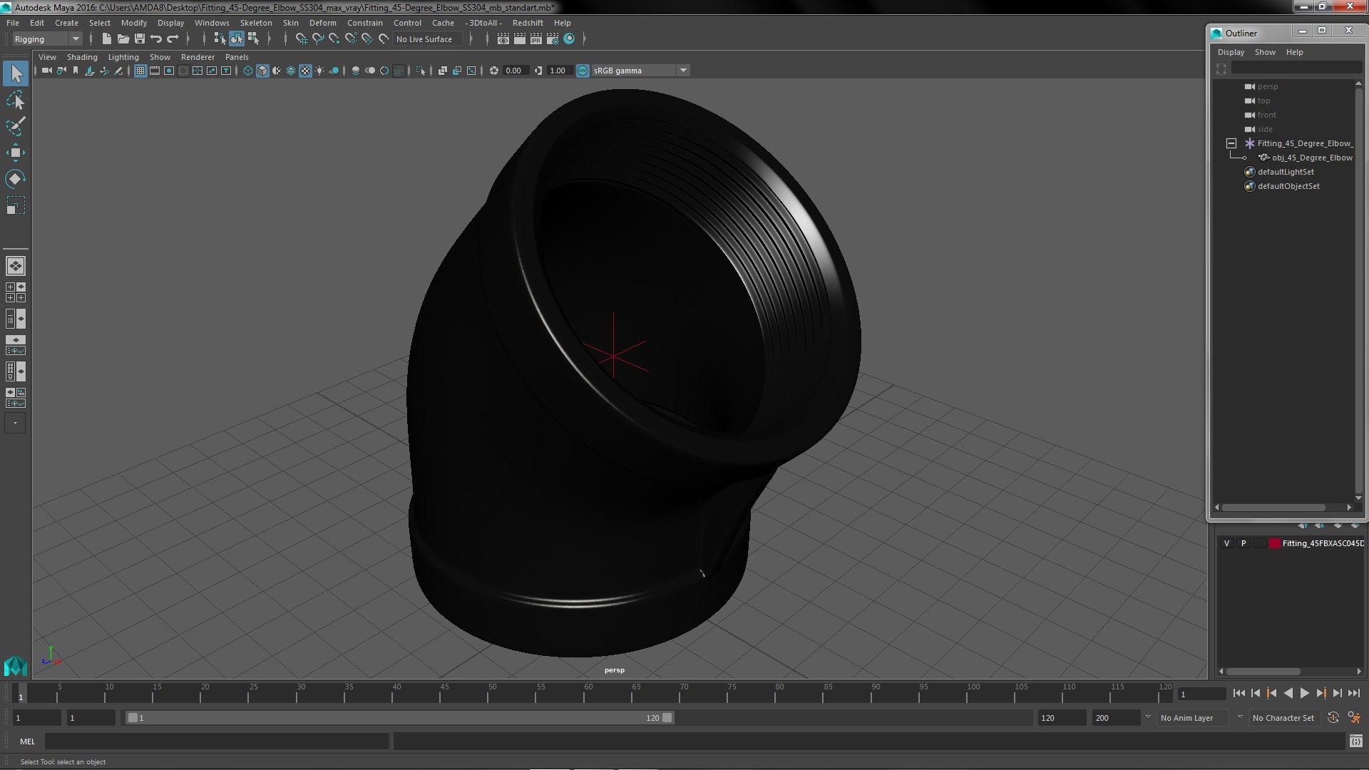 3D Model Fitting 45-Degree Elbow SS304 - TurboSquid 1942199