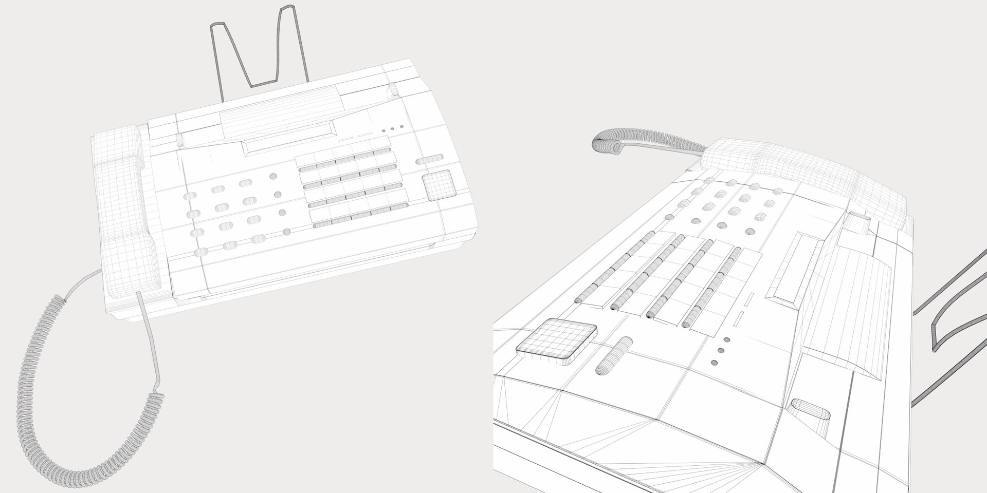 3d Model Of Office Fax Machine Mesh