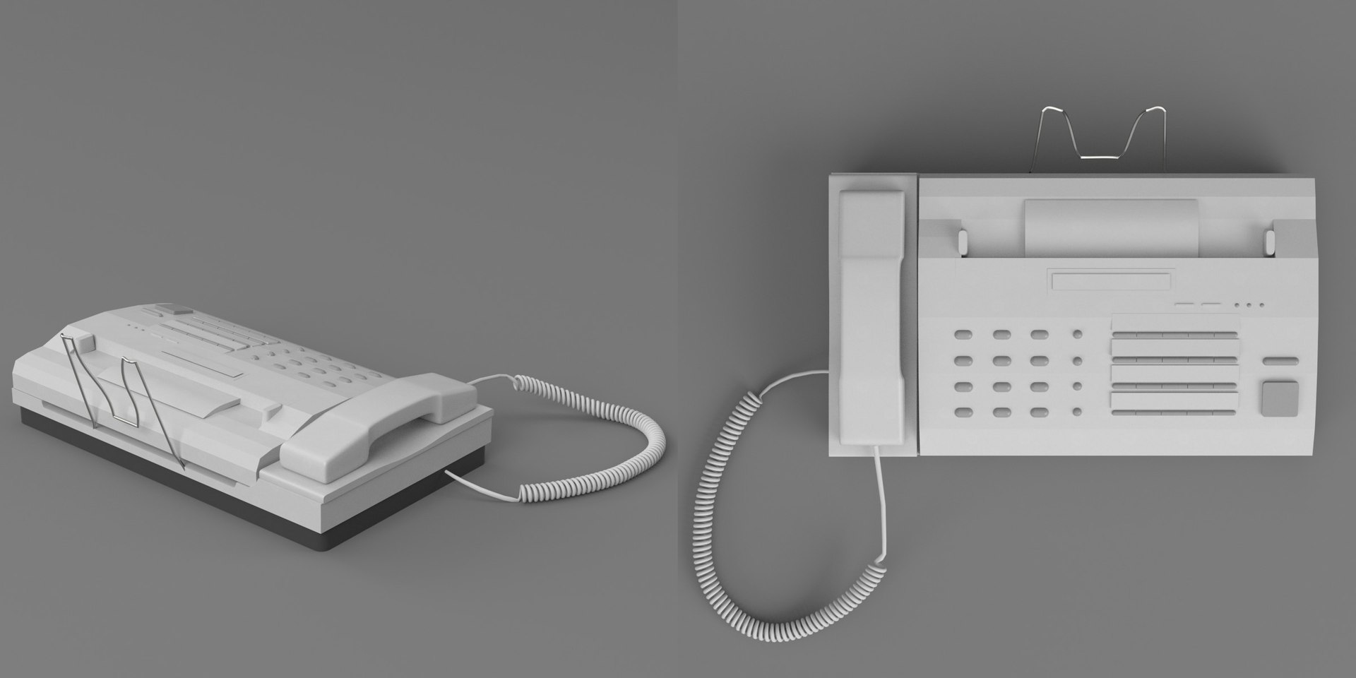 3d Model Of Office Fax Machine Mesh