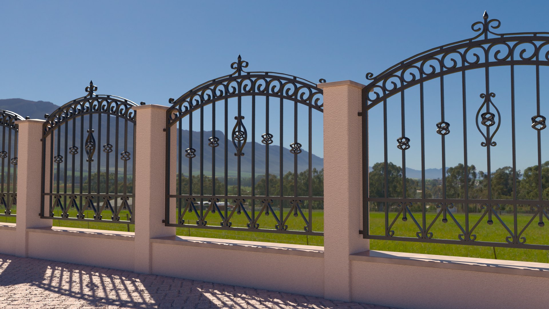 Wrought Iron Fence 3D Model - TurboSquid 1497383