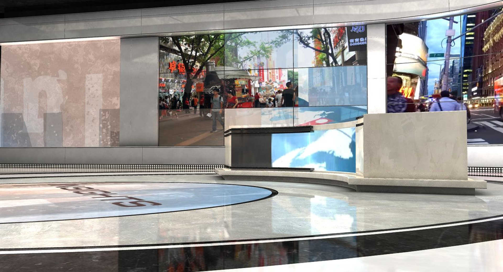Virtual Set News Studio Model - TurboSquid 1252301