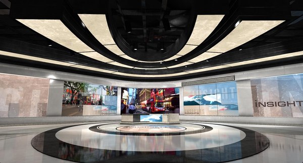 Virtual set news studio model - TurboSquid 1252301