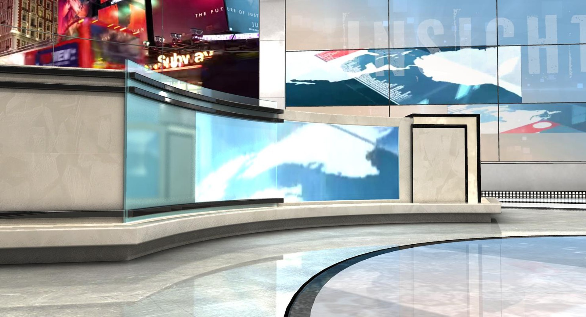Virtual Set News Studio Model - TurboSquid 1252301