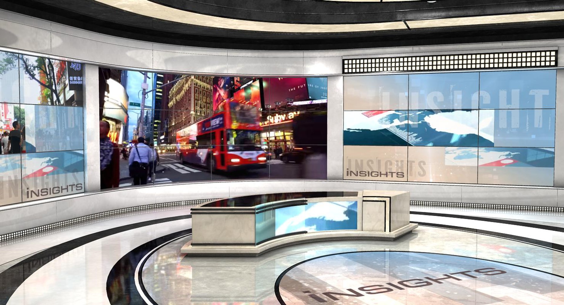 Virtual Set News Studio Model - TurboSquid 1252301