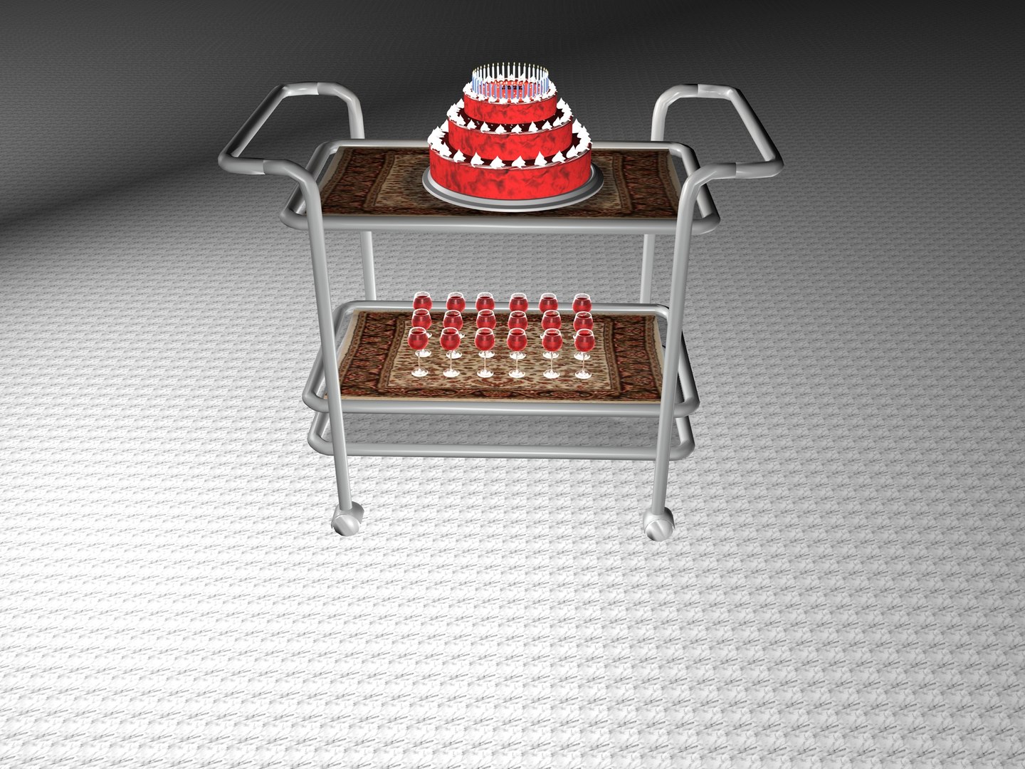 3d trolly cake model
