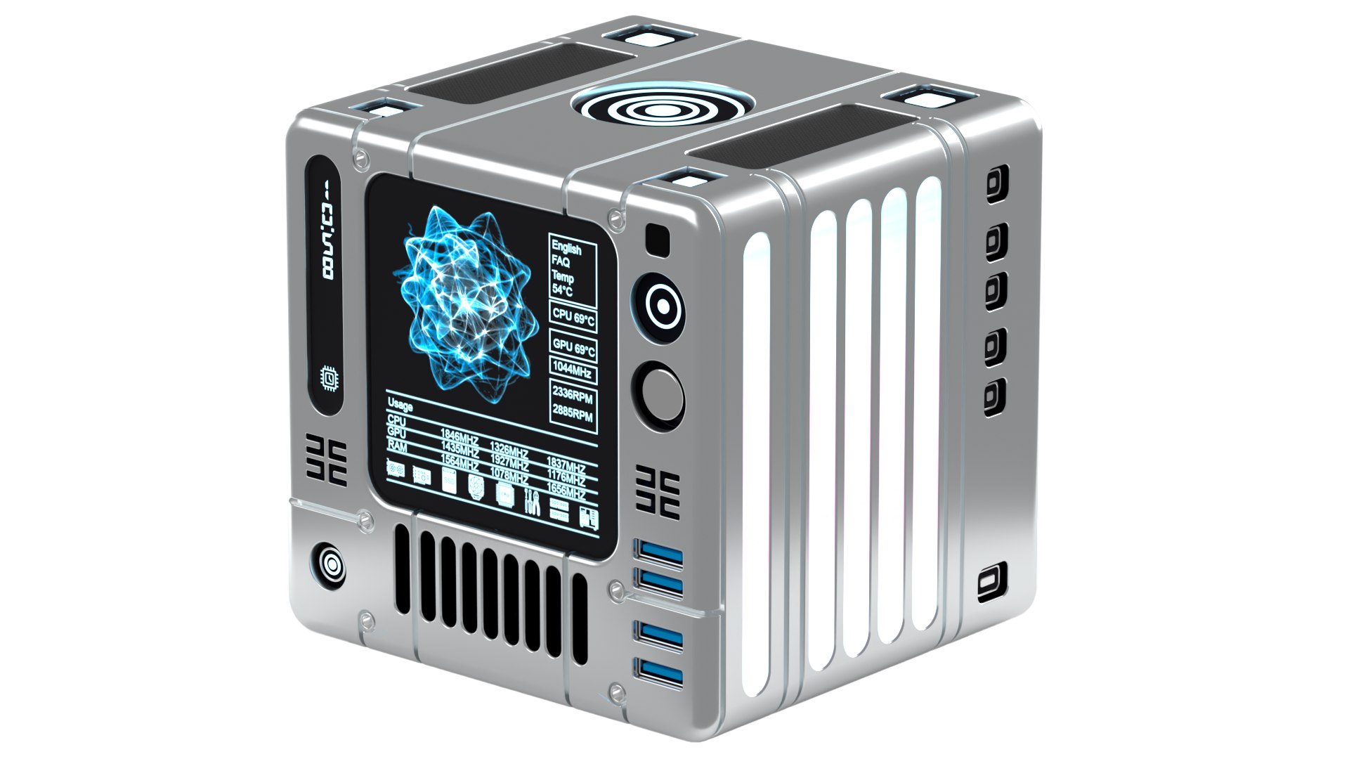 3D Futuristic Sci-fi Cyberpunk Mini Computer - TurboSquid 2345788