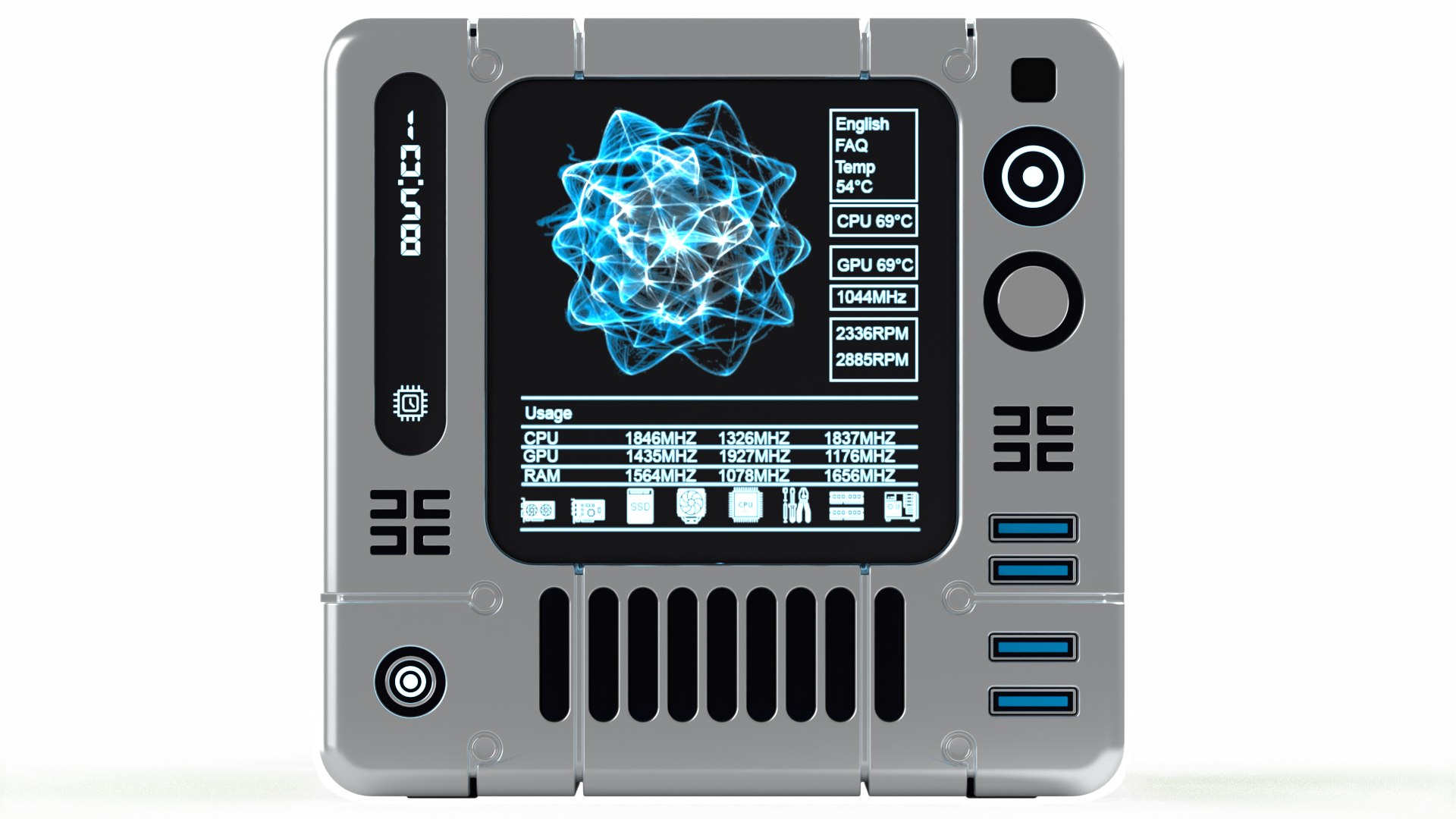 3D Futuristic Sci-fi Cyberpunk Mini Computer - TurboSquid 2345788